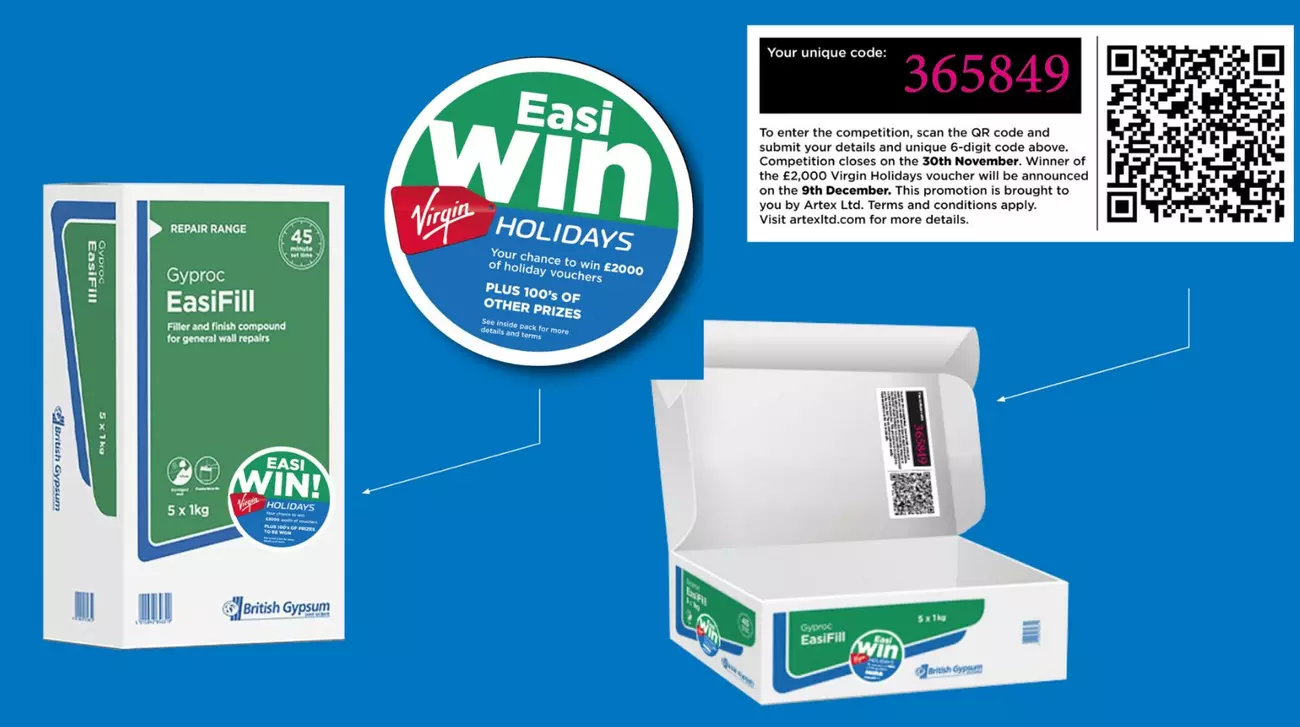 Hundreds of prizes up for grabs inside Gyproc EasiFill 5x1kg boxes | Okarno